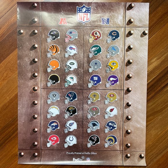 NFL | Wall Decor | New Nfl Helmet Poster | Poshmark